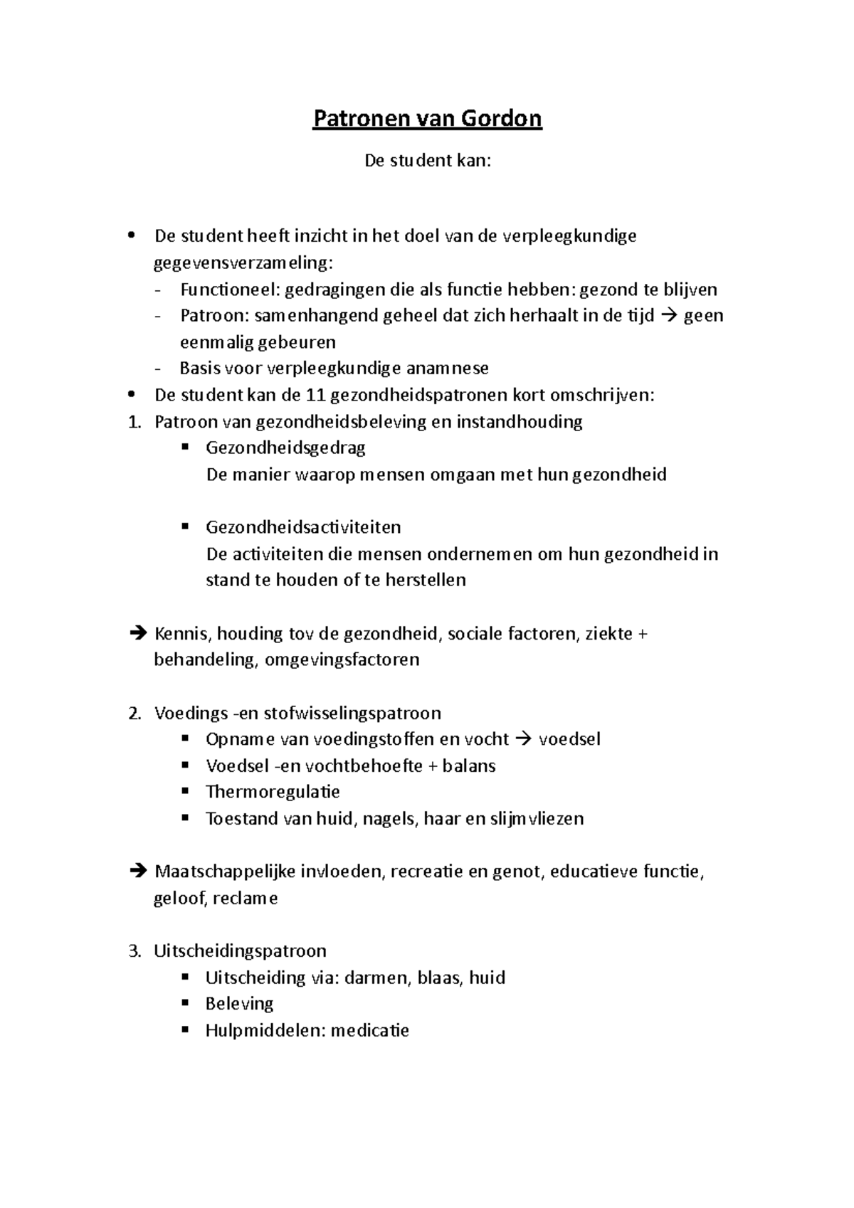 Patronen van Gordon - Hoorcollege / onderwijsgroep - Patronen van ...