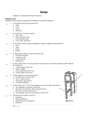 Biology Chapter 10 Test + Answer Key - Biology Chapter 10: Principles ...