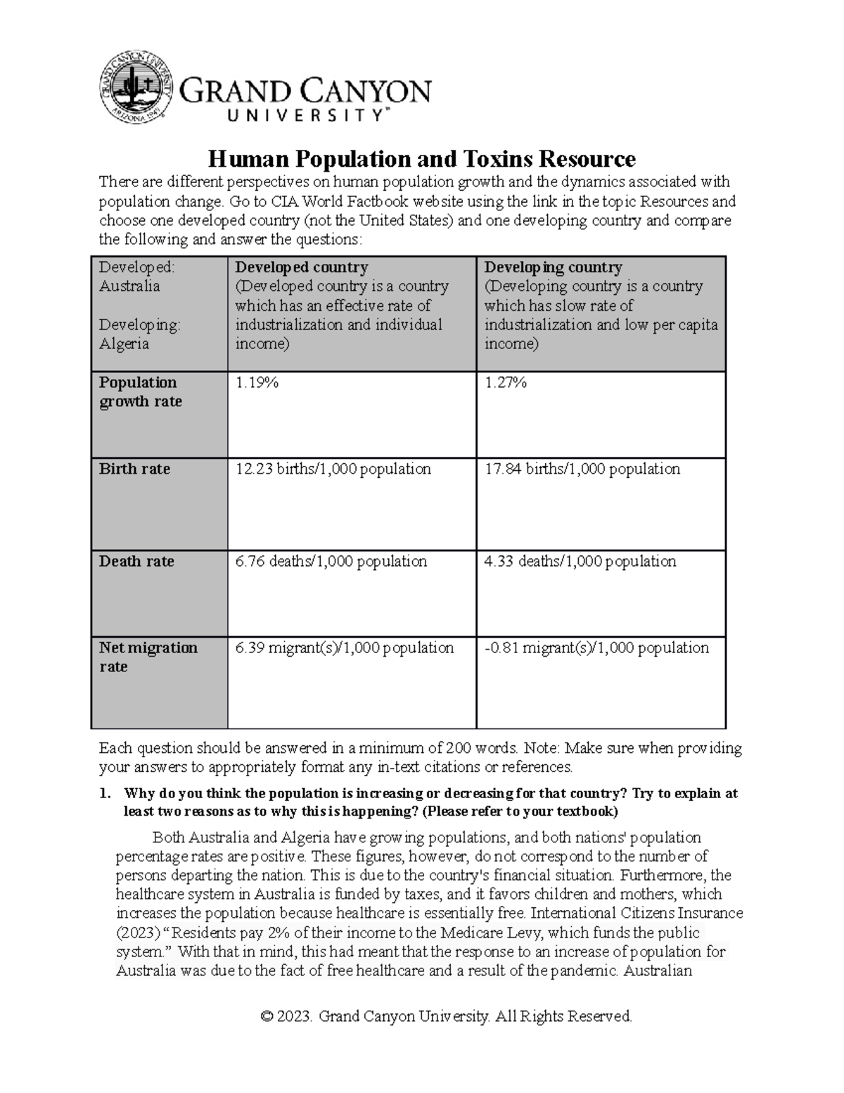 BIO 220 RS Human Populations And Toxins - Human Population and Toxins ...