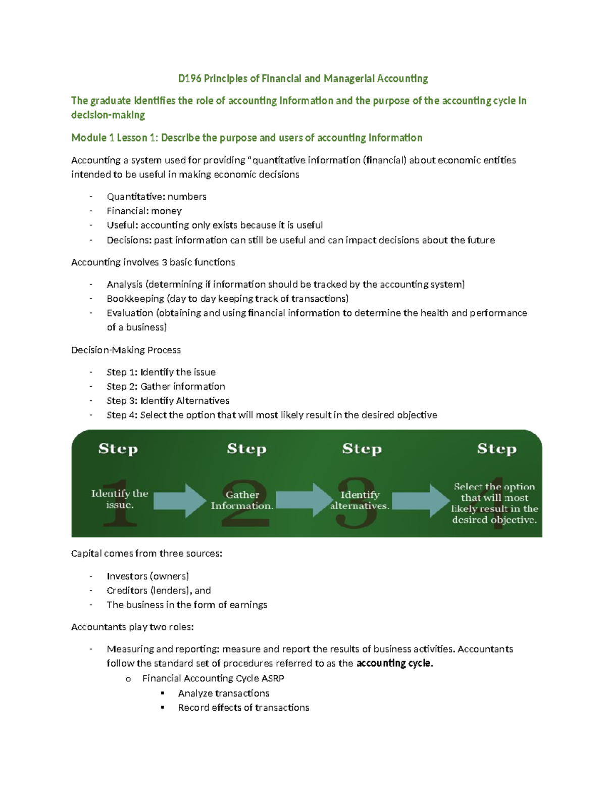 D196 Principles of Financial and Managerial Accounting - Accountants ...