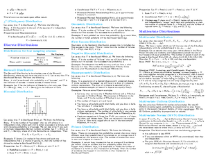 Probability Cheatsheet 9-end - 6. Don’t confuse a random variable with its distribution. To get ...