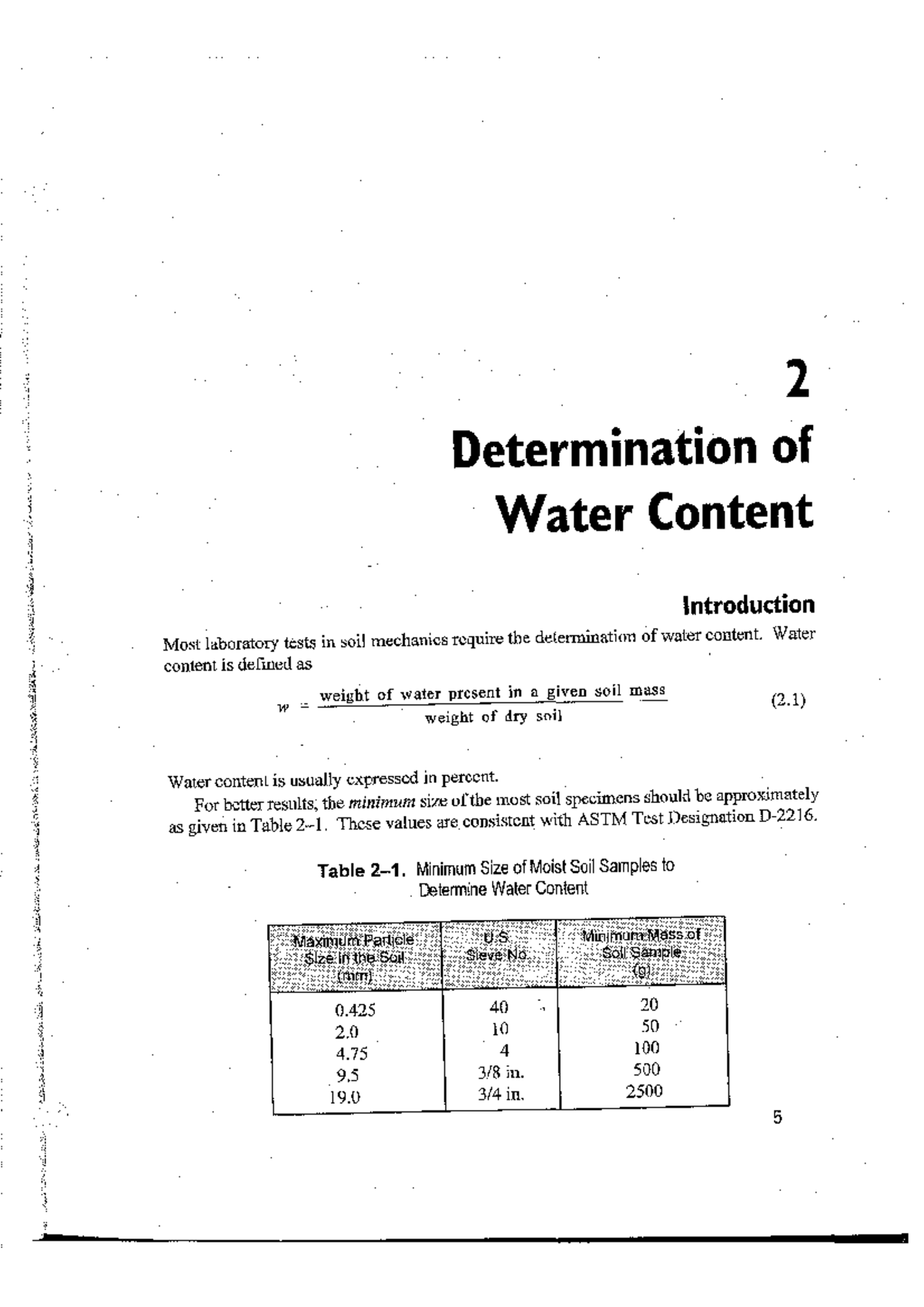 1- Determination of Water Content - lab soil - Studocu