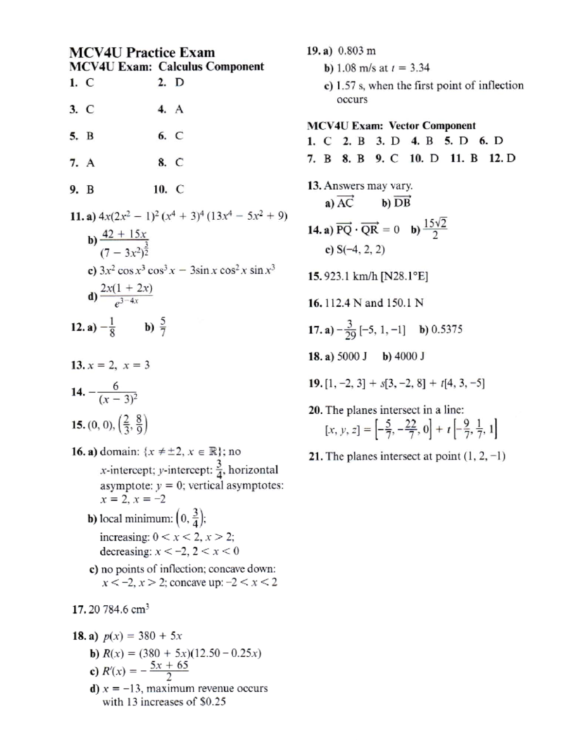 Mcv12 practice exam ans - Math 114 - Studocu