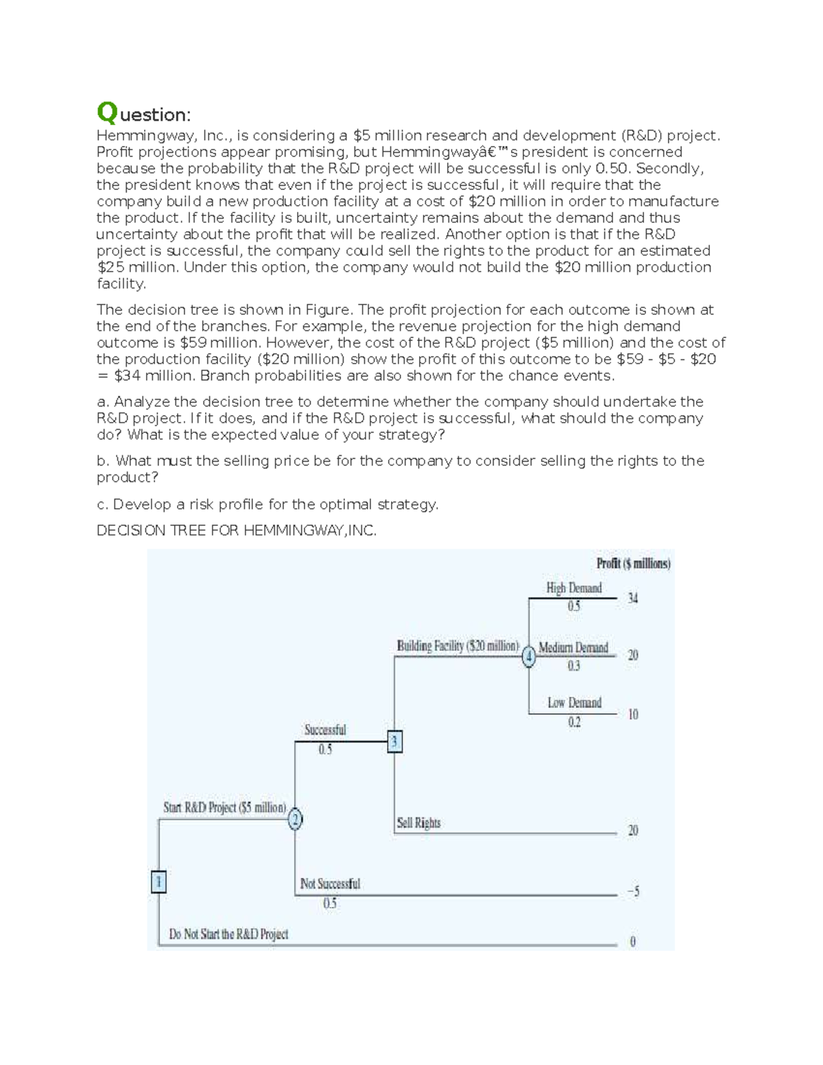 1212 - very important topic for learning - Question: Hemmingway, Inc ...
