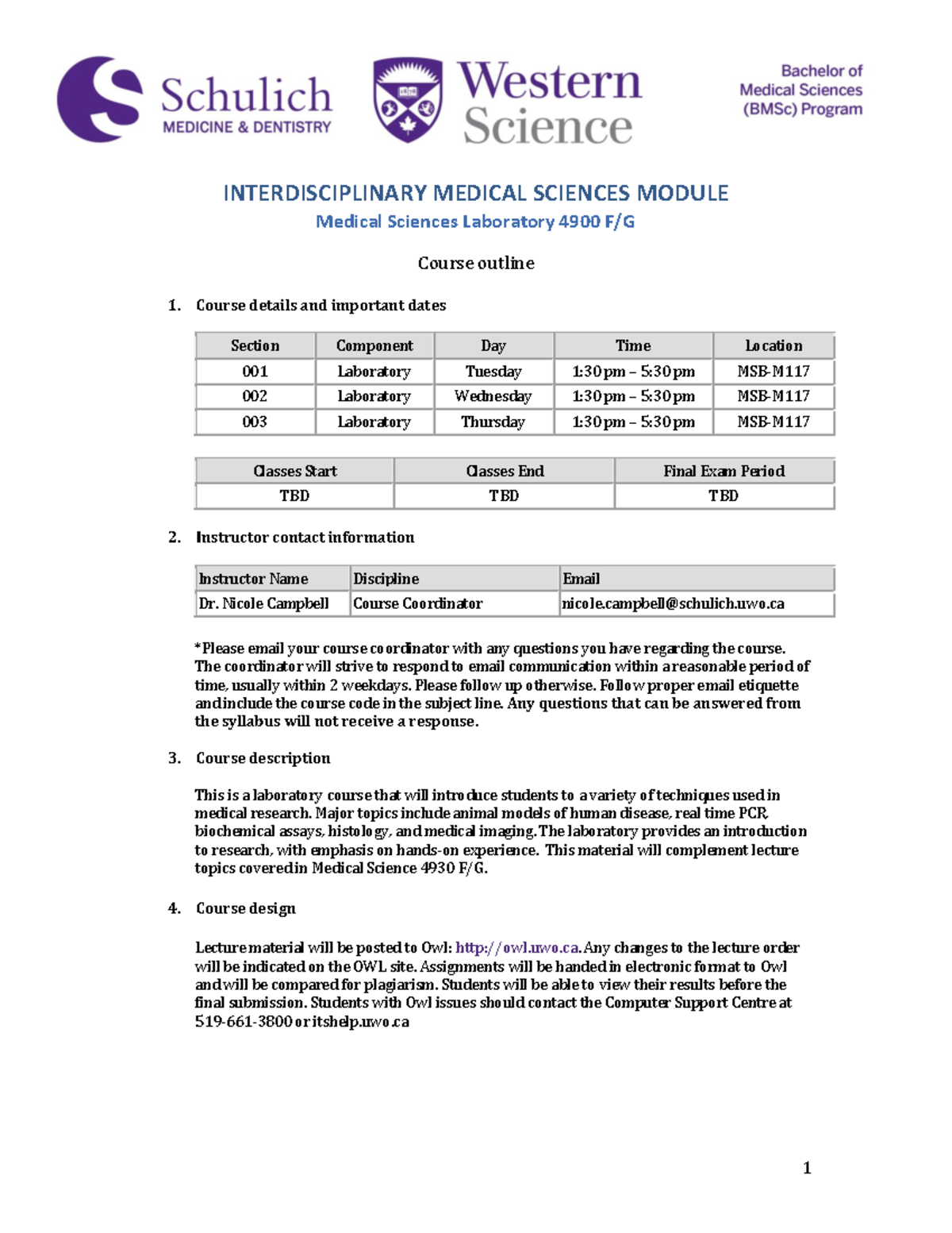 4900 Syllabus - INTERDISCIPLINARY MEDICAL SCIENCES MODULE Medical ...