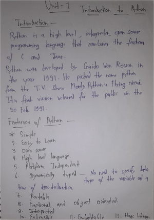 Python Unit 1 - PYTHON NOTES UNIT 1 The Programming Cycle for Python ...