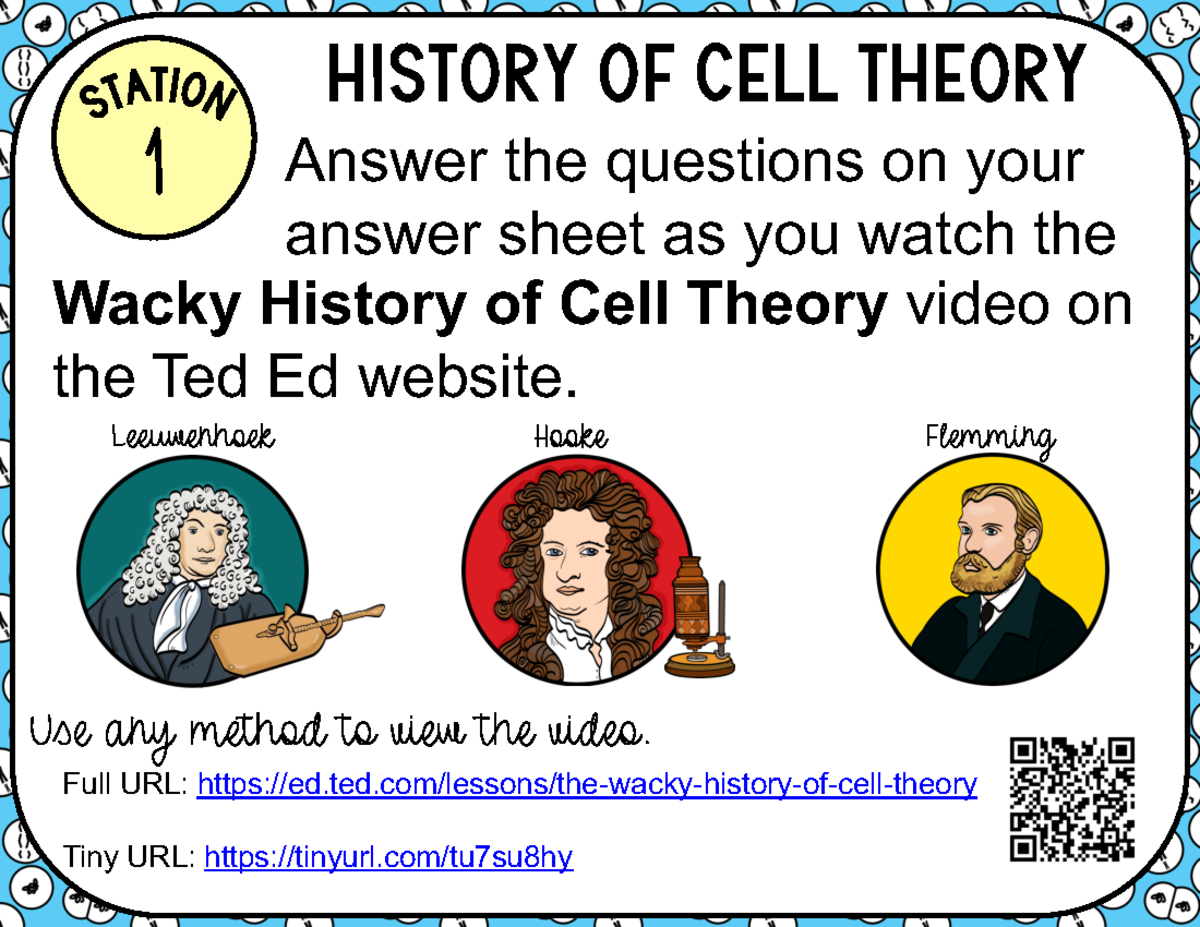 3. Cells lab stations student version 2024 USE - HISTORY OF CELL THEORY ...