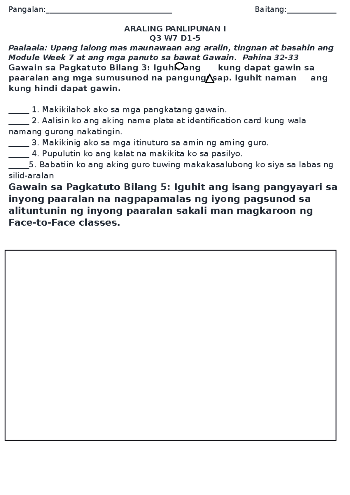 WEEK 7 Activity sheet - ccgggggggggggggggggg - ARALING PANLIPUNAN I Q3 ...