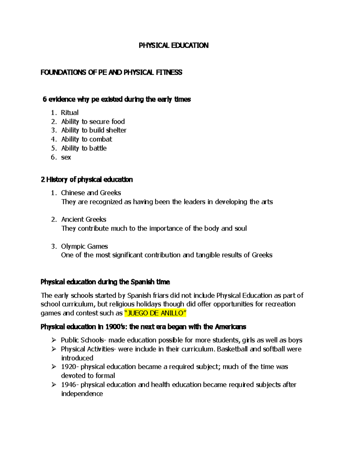 Foundations OF PE AND Physical Fitness - PHYSICAL EDUCATION FOUNDATIONS ...