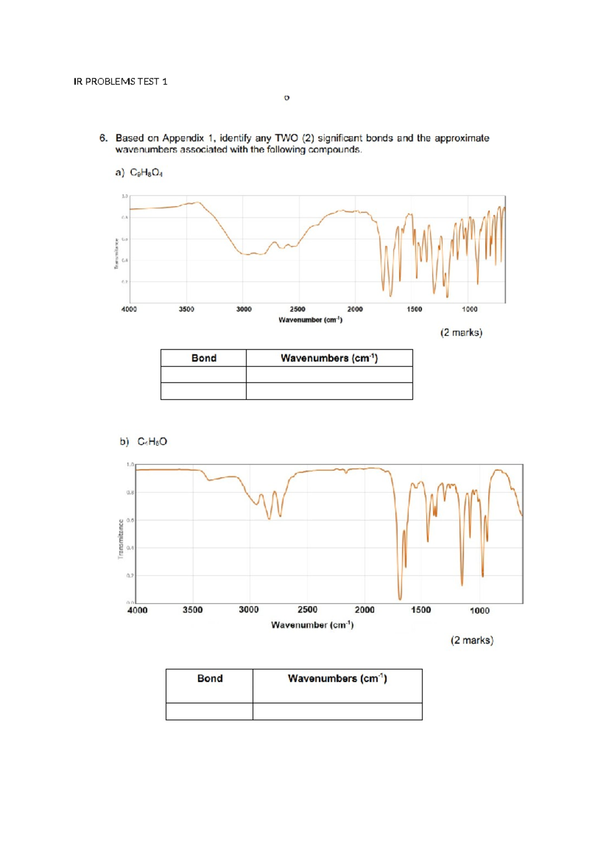 IR Problems TEST 1 - Ir problem only - IR PROBLEMS TEST 1 0 6. Based on ...