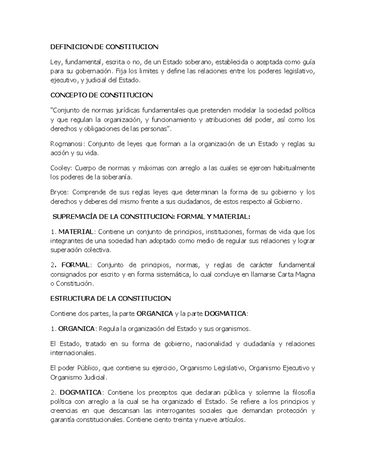 Constitucional - DEFINICION DE CONSTITUCION Ley, fundamental, escrita o ...