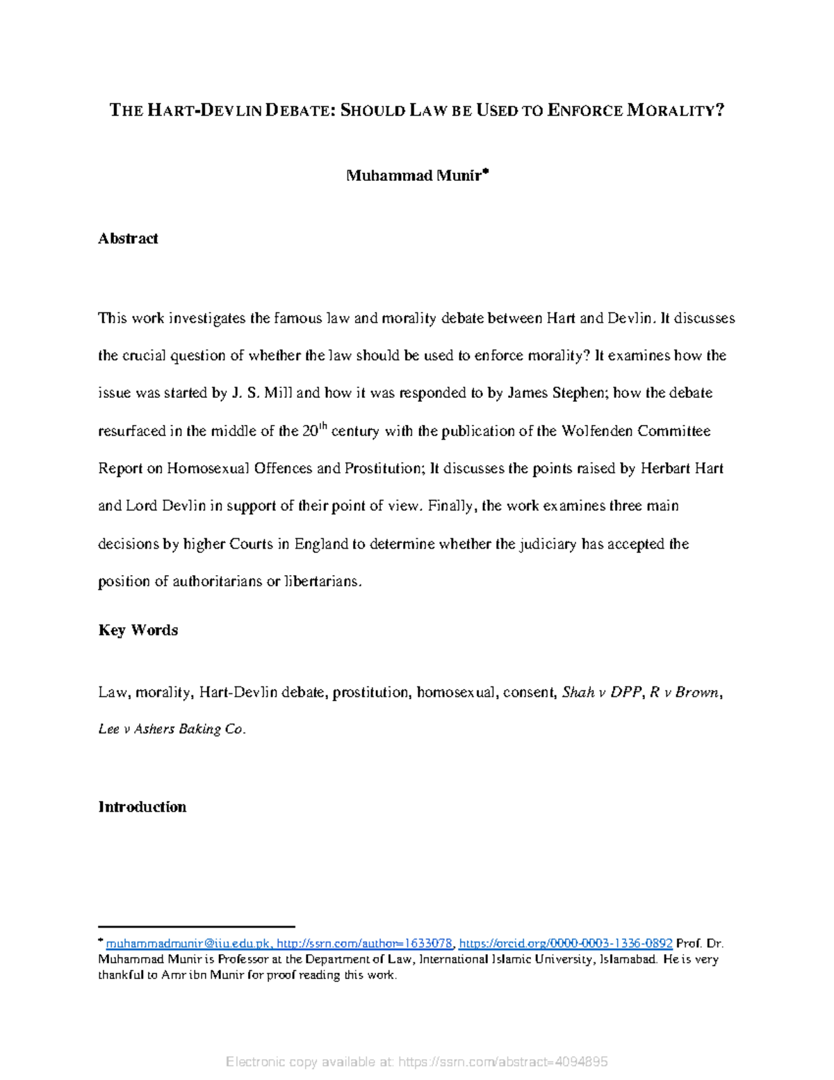 Document 4 - How to enforce morality - THE HART-DEVLIN DEBATE: SHOULD ...