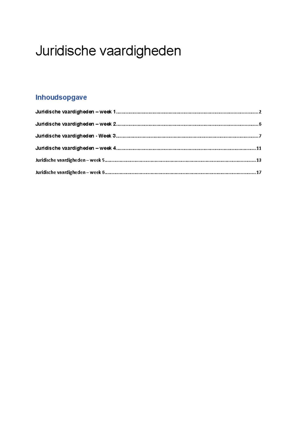 Juridische vaardigheden - Juridische vaardigheden Inhoudsopgave ...