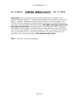 Course Outline 2DI4 - Section/s: C01/C Academic Year: 2023 /2 4 Term ...