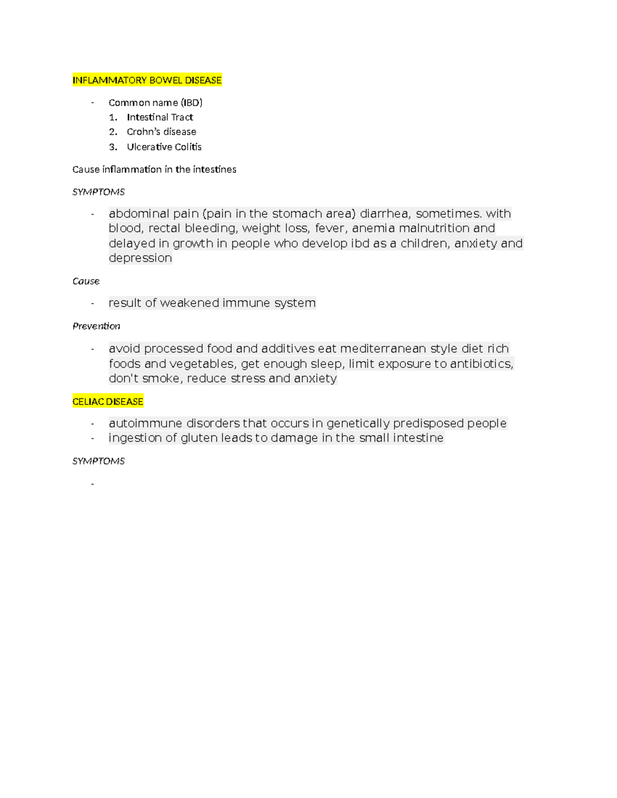 Inflammatory Bowel Disease - INFLAMMATORY BOWEL DISEASE - Common name ...