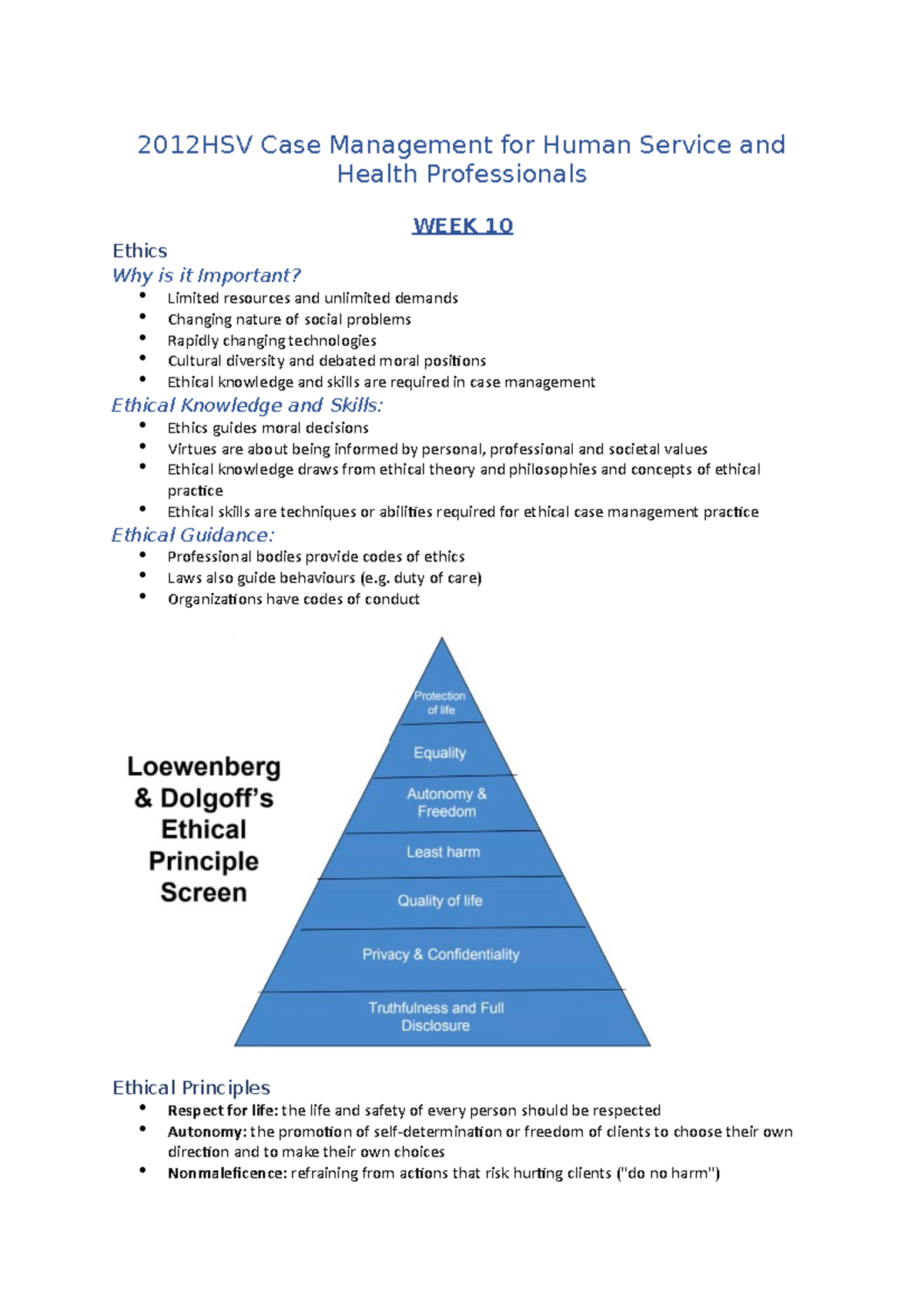 2012 HSV (WK 10-11) - Lecture Notes - 2012HSV Case Management for Human ...