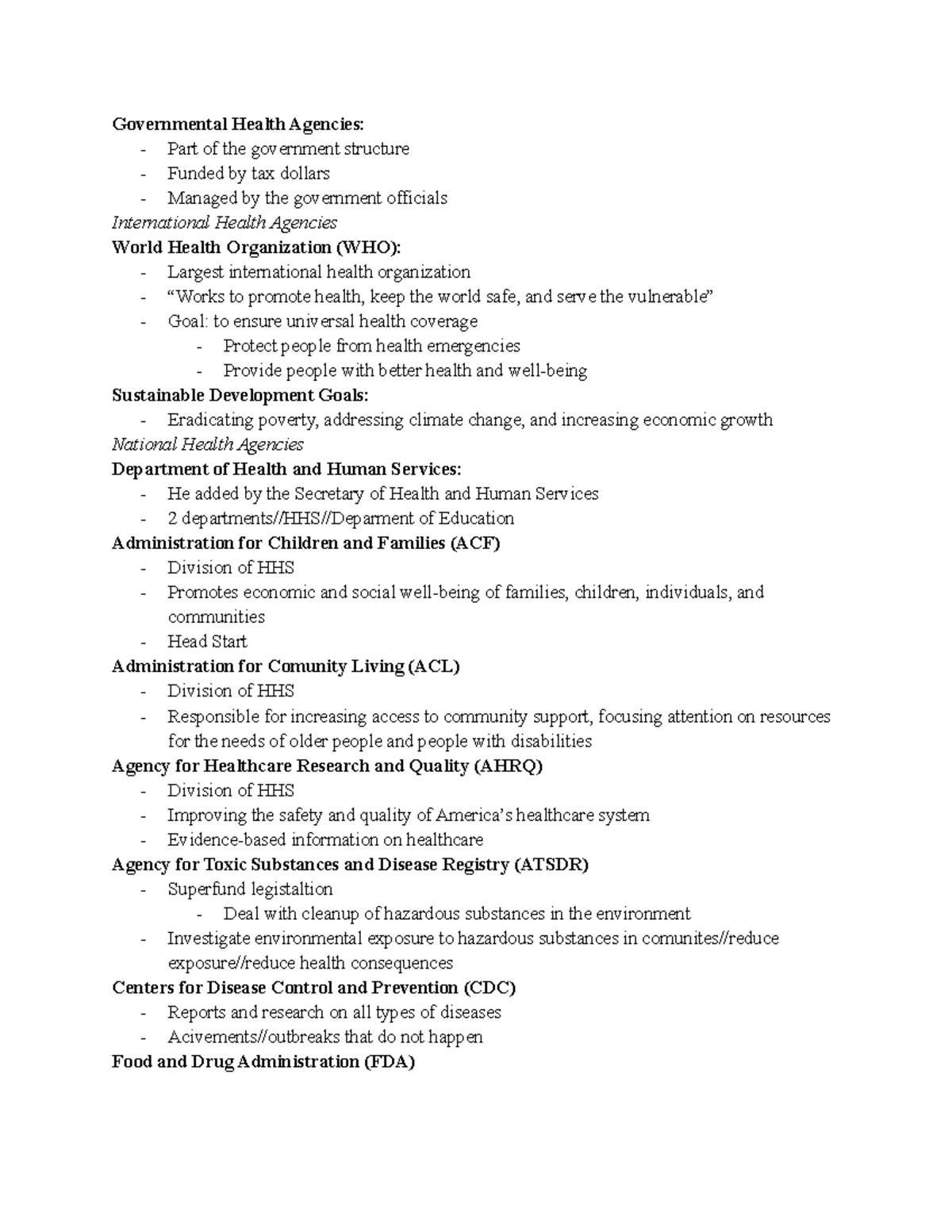 Public Health Book Chapter 2 - Governmental Health Agencies: - Part of ...