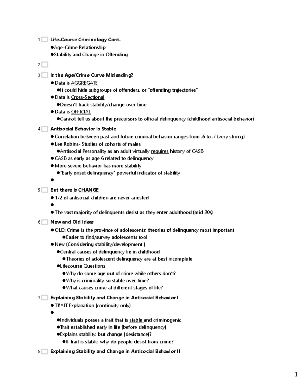 Draft notes for lecture -life cour crim part 2 - 1 Life-Course ...