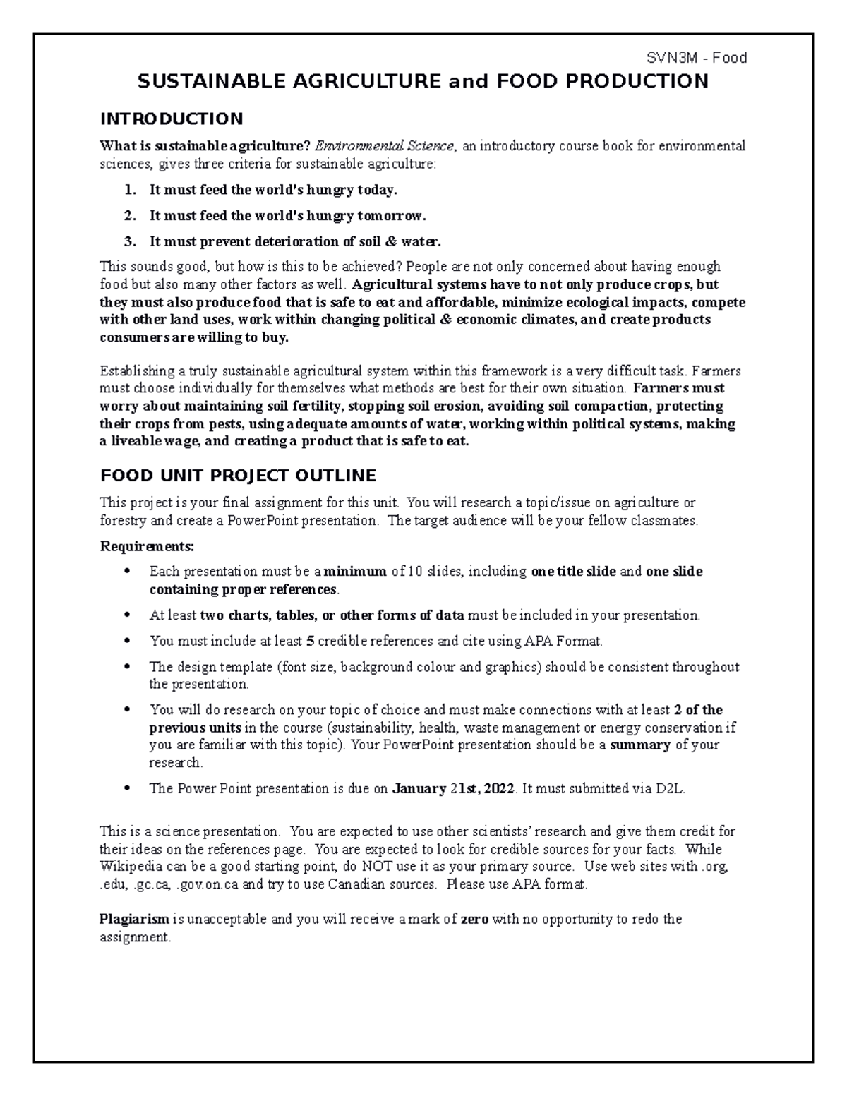 Food and Agriculture Project-2022 2 - SVN3M - Food SUSTAINABLE ...