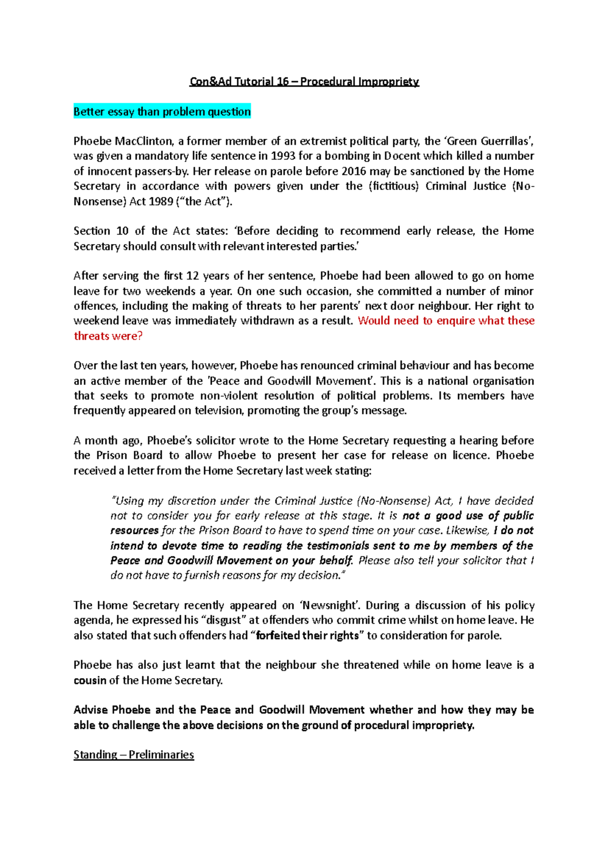 Con&ad tuturial procedural impropriety - Con&Ad Tutorial 16 ...