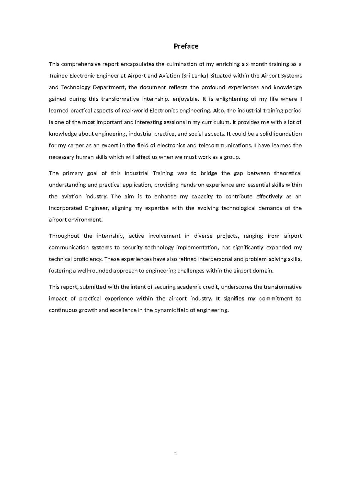 Introduction OF Training Organization kajavathanan - Preface This comprehensive report ...