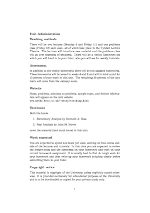 Chapter1 to Chapter6 - MATH10011 Analysis A 1 I. McGillivray Adapted ...