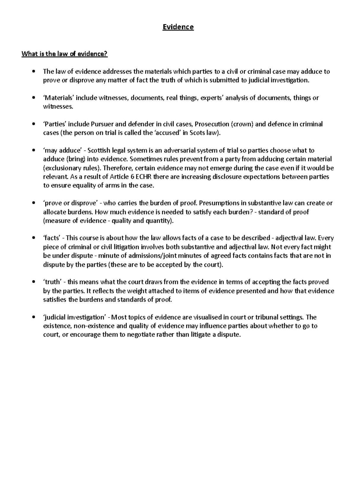 Evidence - notes on the essay. really helpful, a5 grade. - Evidence ...