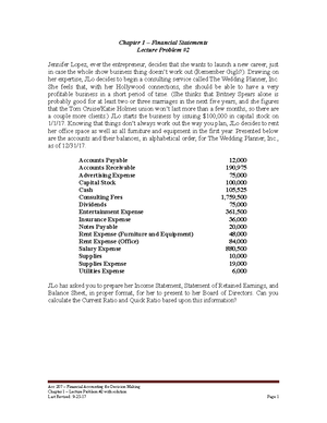 Chapter 1 - Lecture Problem #1 with Solutions - Chapter 1 Lecture Problems Problem 1 COMPONENTS ...