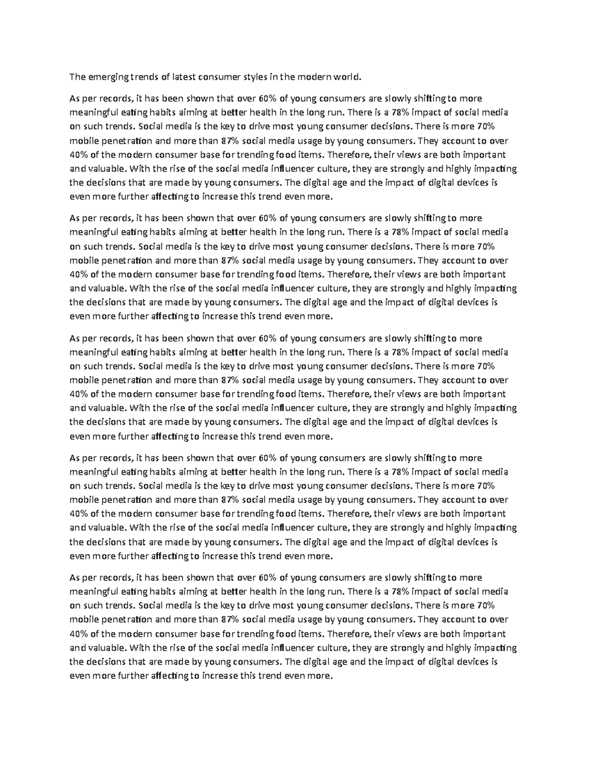 The emerging trends of latest consumer styles in the modern world - As ...