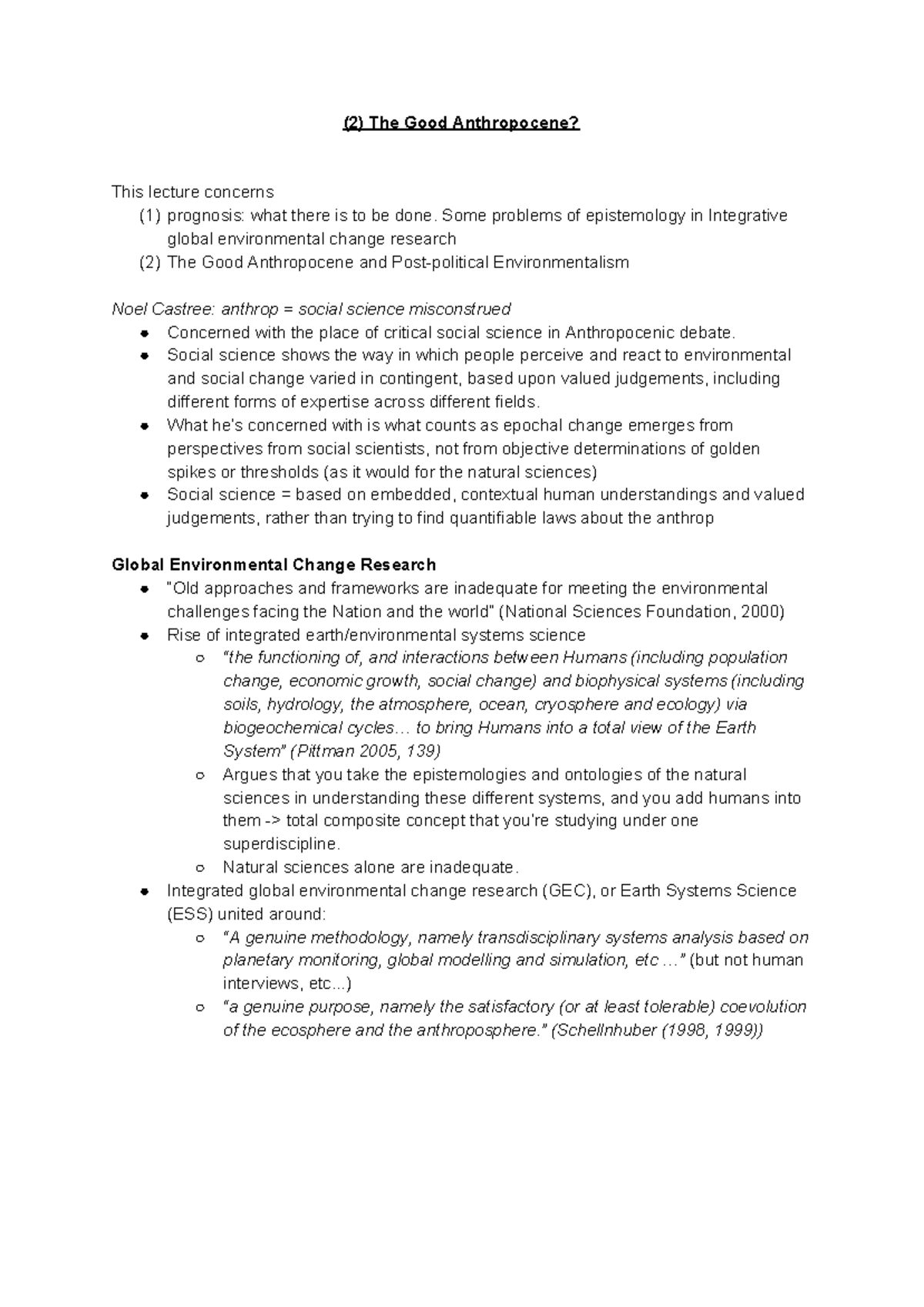 (2) The Good Anthropocene - (2) The Good Anthropocene? This lecture ...