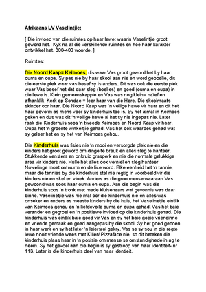 Afrikaans taal study notes - Afrikaans Taal Study Notes Woordorde S vi ...