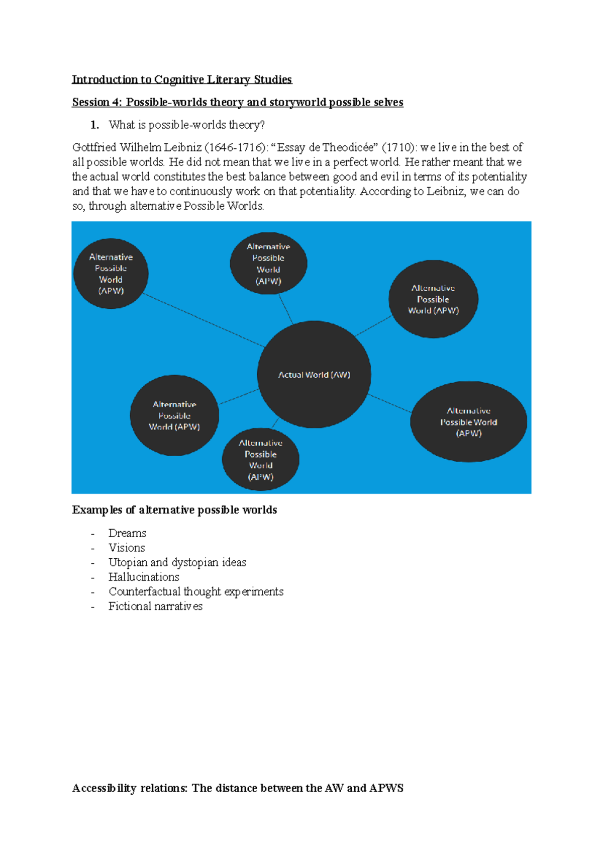 Session 4 Possible-Worlds Theory And Storyworld Possible Selves ...