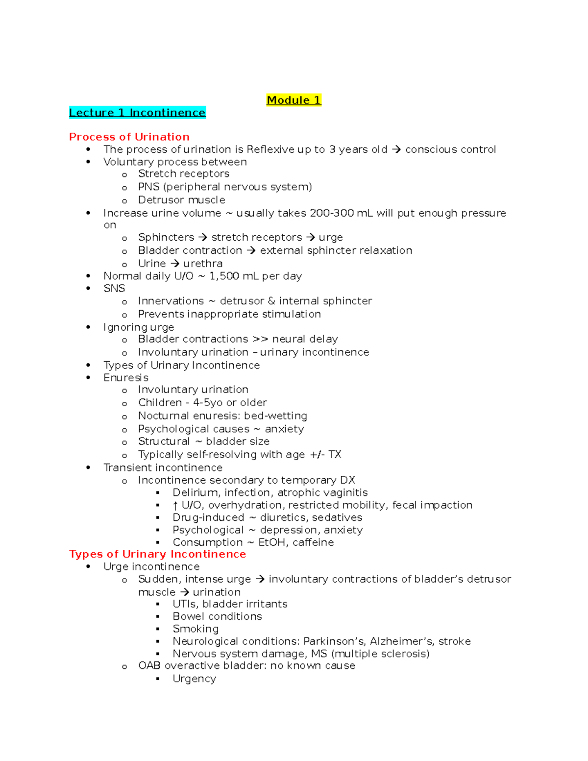 Patho Pharm II Module 1 - Lecture notes Lecture 1 - Module 1 Lecture 1 ...