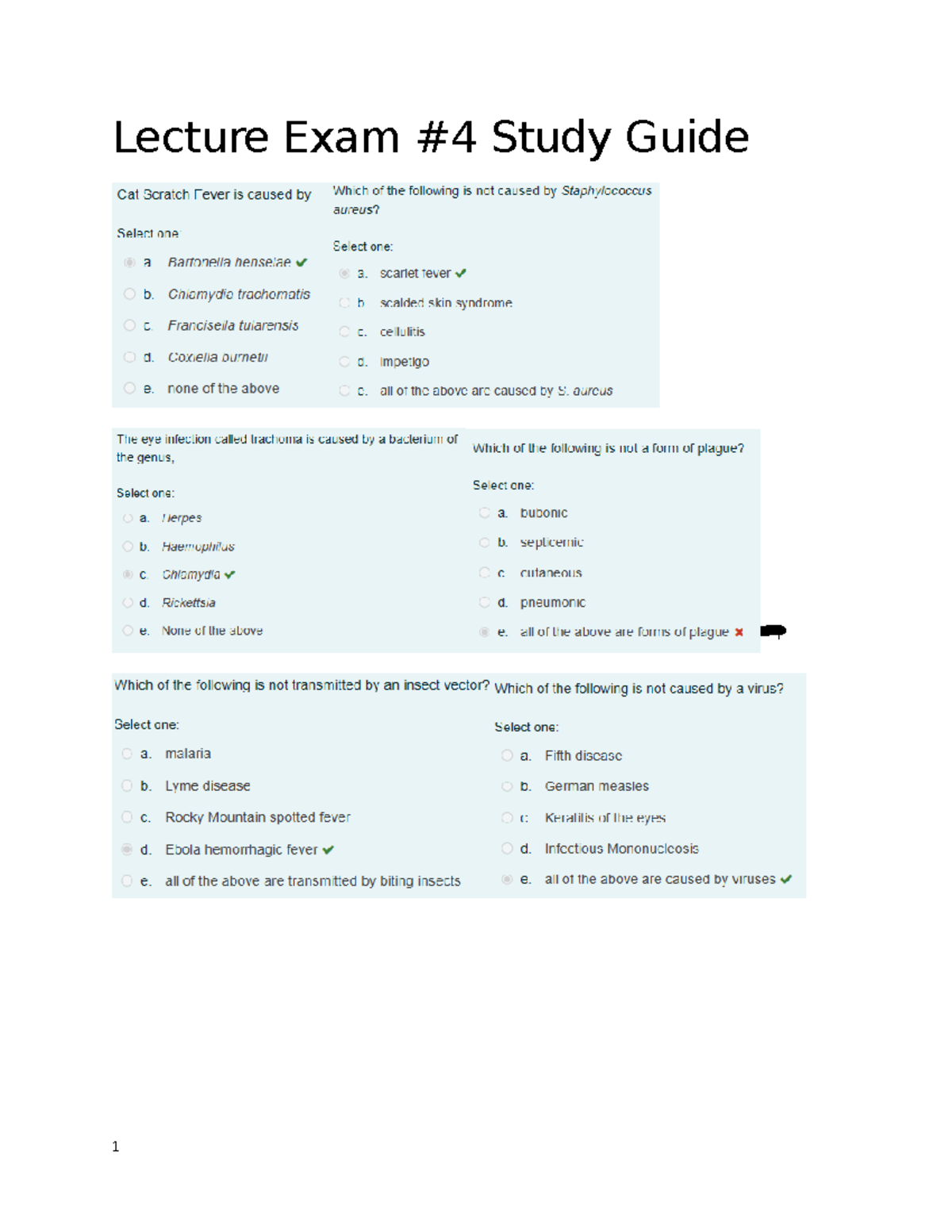 Pre-Lab Answers - Lecture Exam #4 Study Guide 1 - Studocu
