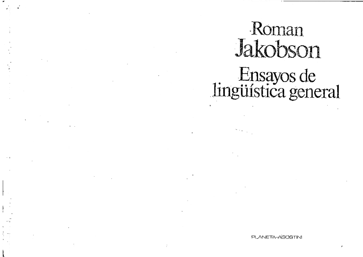 00 - Jakobson Roman - Linguística y poética (fragmento) - Semiotica I ...