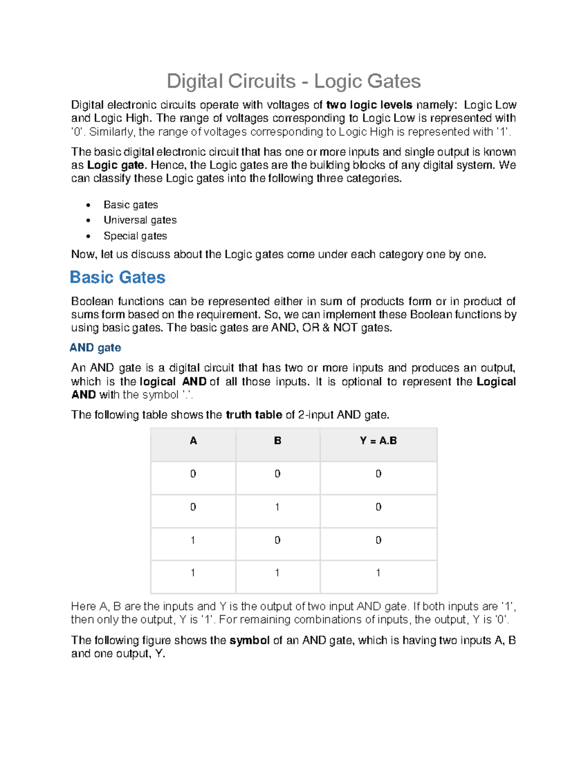 Session 2-Digital Circuits - Logic Gates - Data Science - Studocu