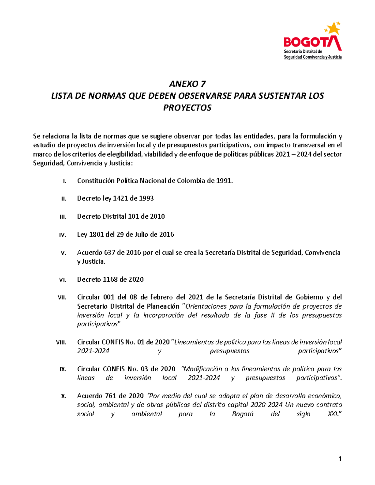 Anexo 7-lista de normas que deben observarse para sustentar proyectos ...