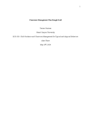 Classroom Management Final Draft - My Classroom Management Plan Amanda ...