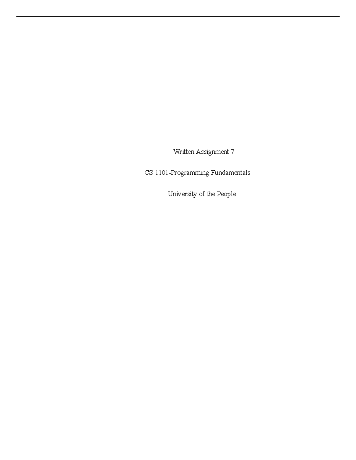 Written 7.docx CS 1101 - Written Assignment 7 CS 1101-Programming ...