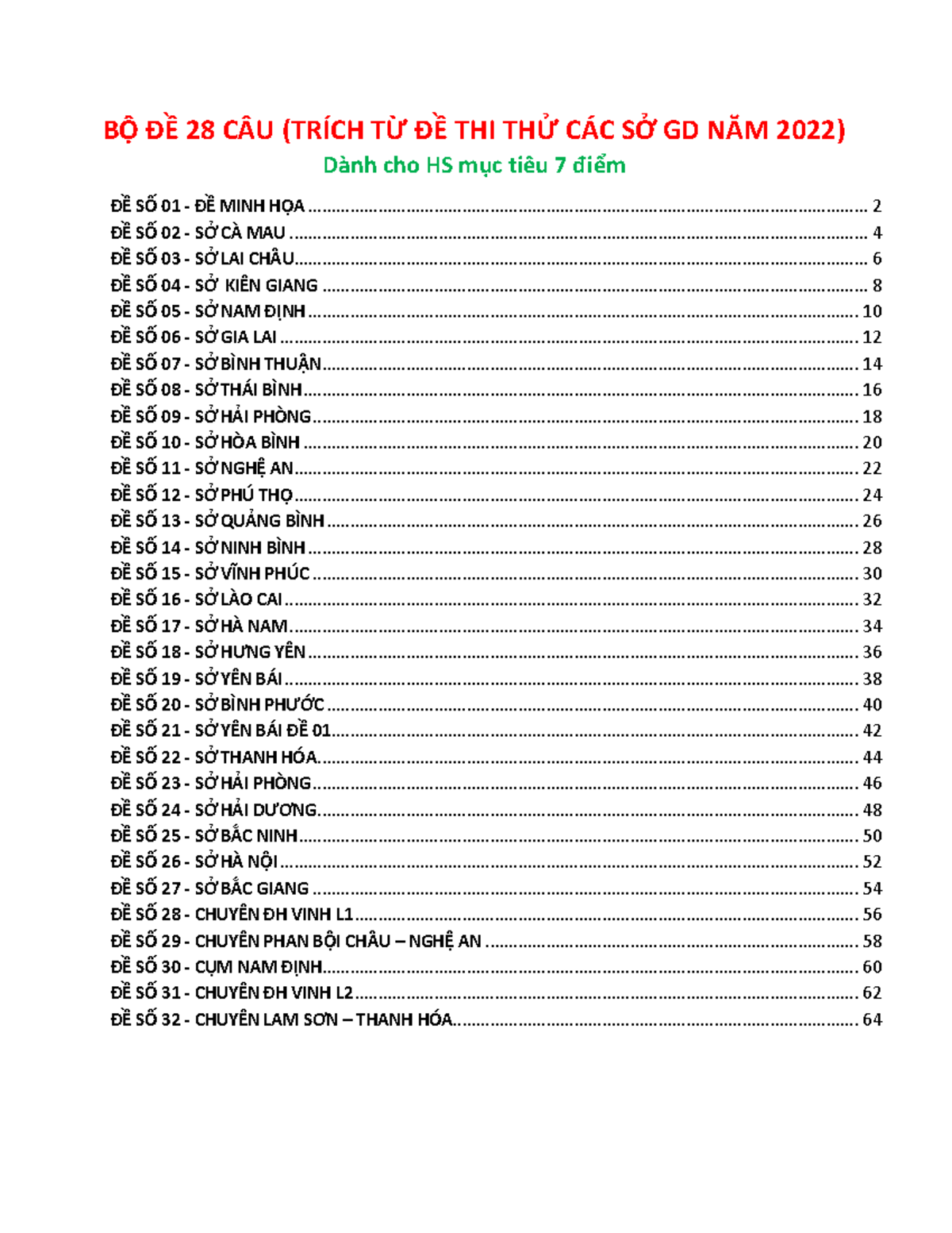 Inbound 7667500148930490967 - BỘ ĐỀ 28 C¬U (TRÕCH TỪ ĐỀ THI THỬ C¡C SỞ GD NĂM 2022) ĐỀ SỐ 01 ...