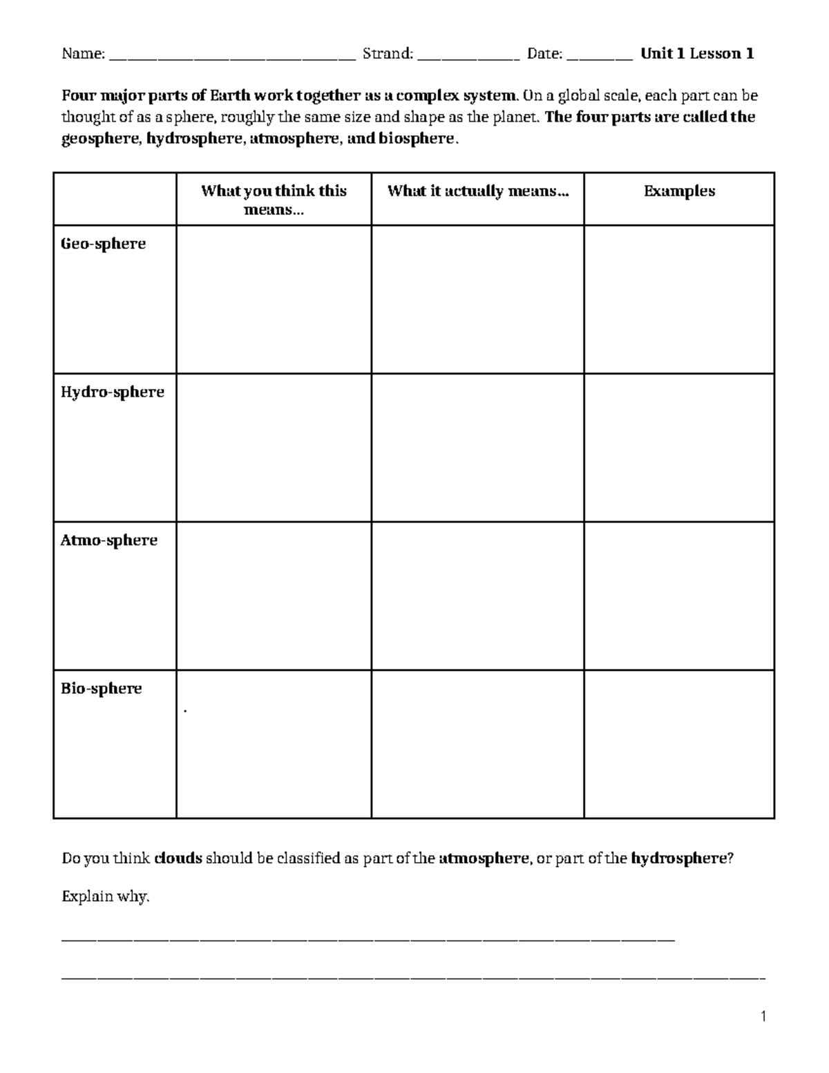 Unit1Lesson 1 - files necessary to complete the unit - Name: - Studocu