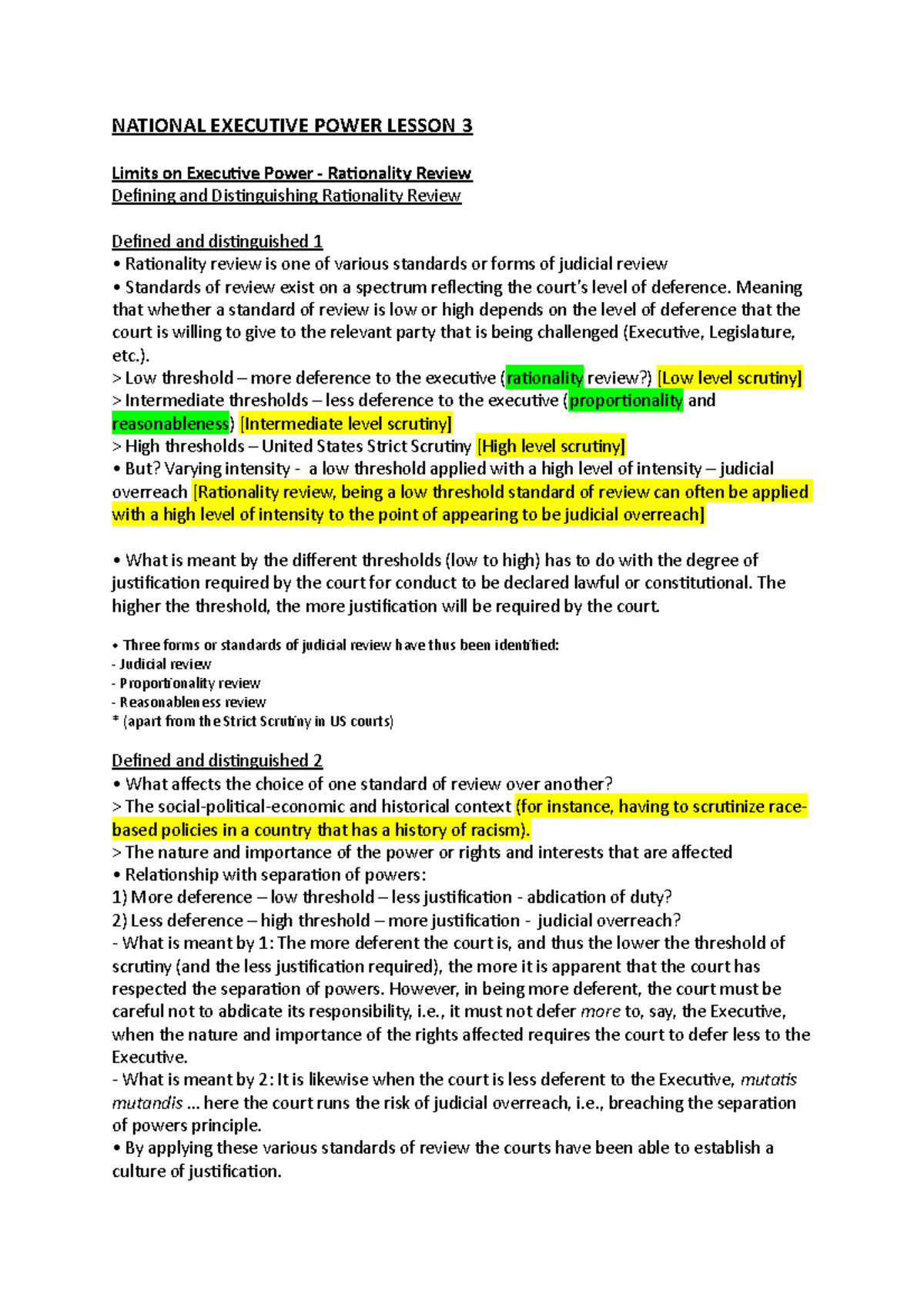 Executive Power Lesson 3 - NATIONAL EXECUTIVE POWER LESSON 3 Limits on ...