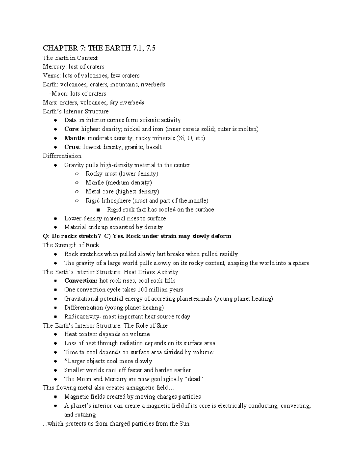 Astro 101 Ch. 7 -THE Earth - CHAPTER 7: THE EARTH 7, 7. The Earth in ...