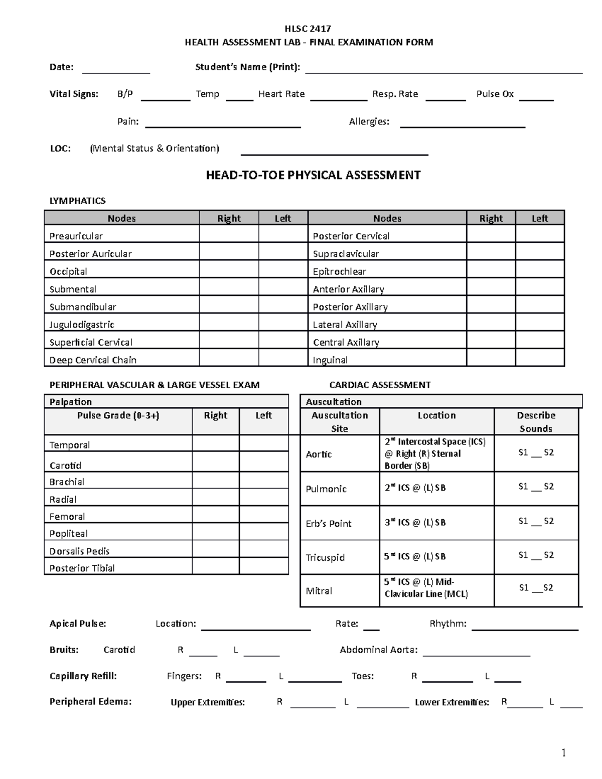 Final Assessment FORM DOC Partially Completed FOR Student Study - HLSC ...