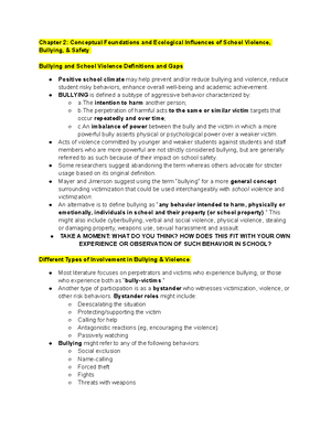 Chapter 1 The Importance of School Safety & Violence Prevention ...