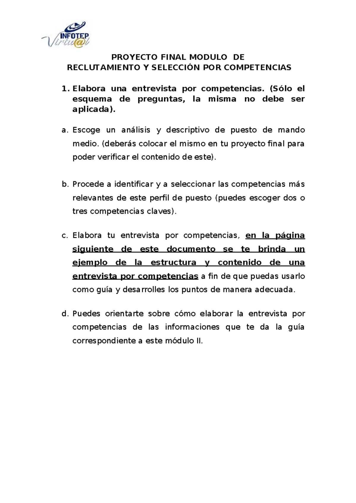 Proyecto Final Modulo Reclutamiento y Seleccion traajo final - PROYECTO FINAL MODULO DE - Studocu