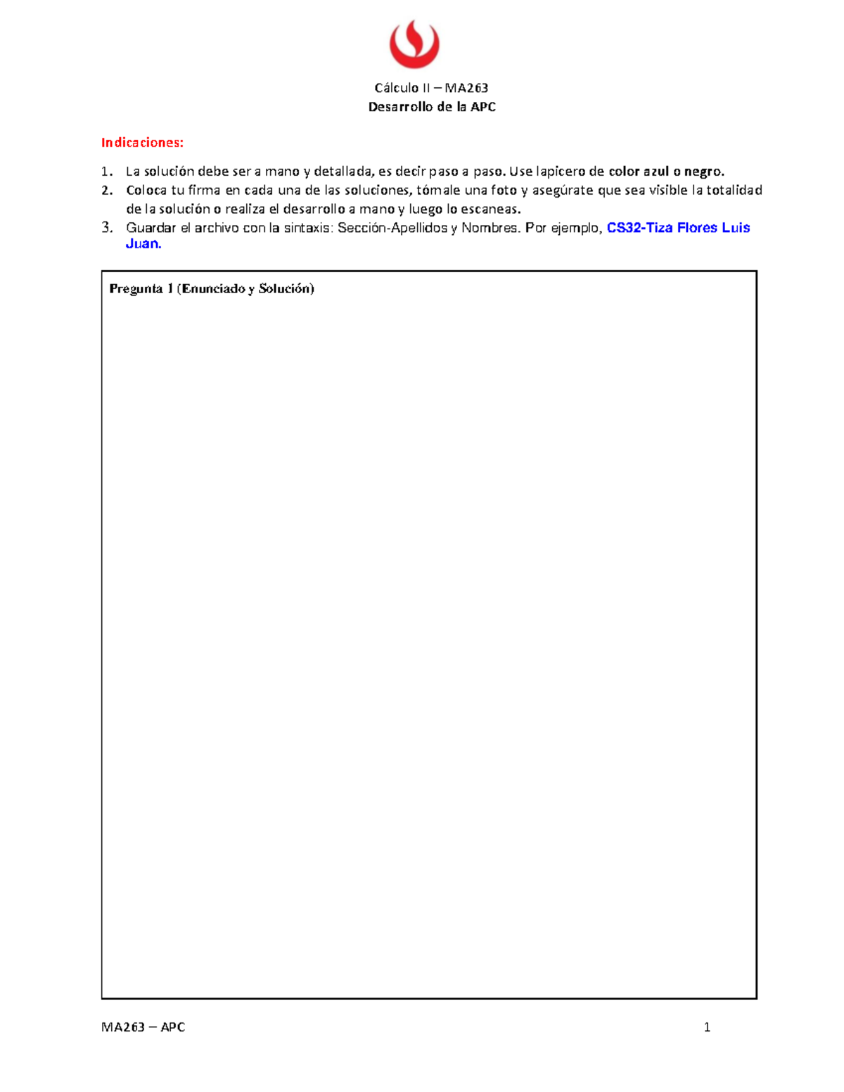 MA263 Plantilla - Desarrollo de la APC - Cálculo II – MA26 3 Desarrollo de la APC Indicaciones ...