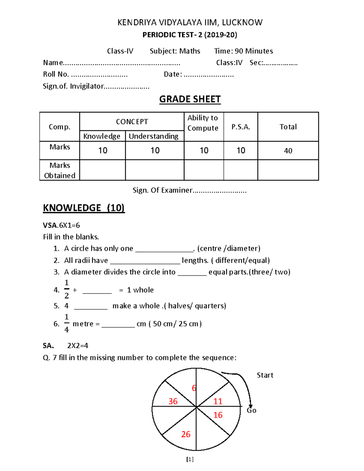 Class-4 Maths PT-2 - question - KENDRIYA VIDYALAYA IIM, LUCKNOW ...