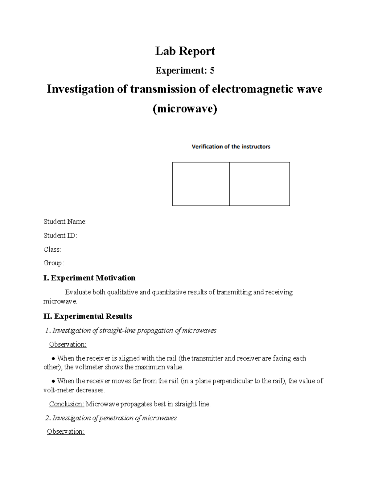 Physical-Experiment-5 1 - Lab Report Experiment: 5 Investigation of ...