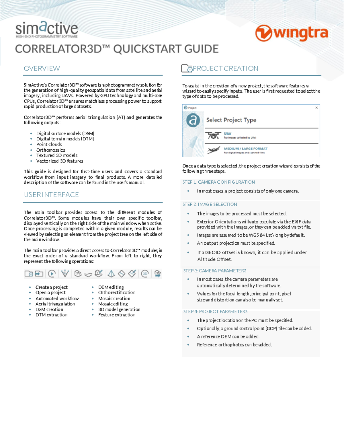 Correlator 3d quickstart guide wingtra - GETTING STARTED WITH CORRELATOR3D TM OVERVIEW SimActive ...